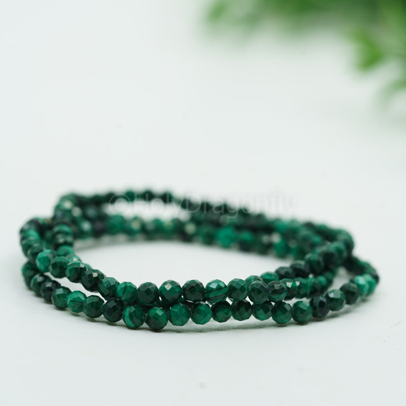 Malachito Apyrankė Natūralus Akmuo "4 mm"- Holy Dragonfly
