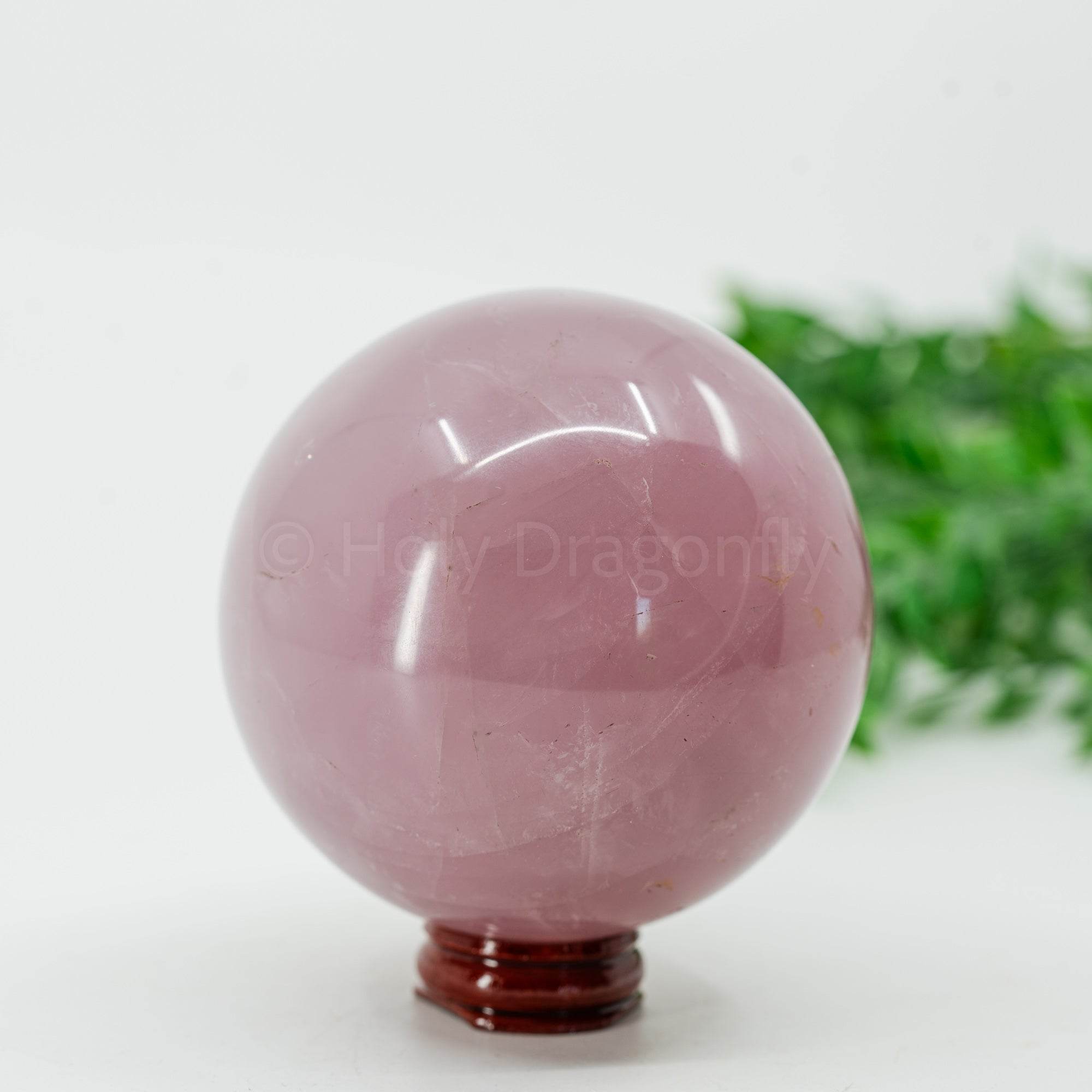 Rožinio Kvarco sfera/rutulys Magiškas Kristalas Holy Dragonfly