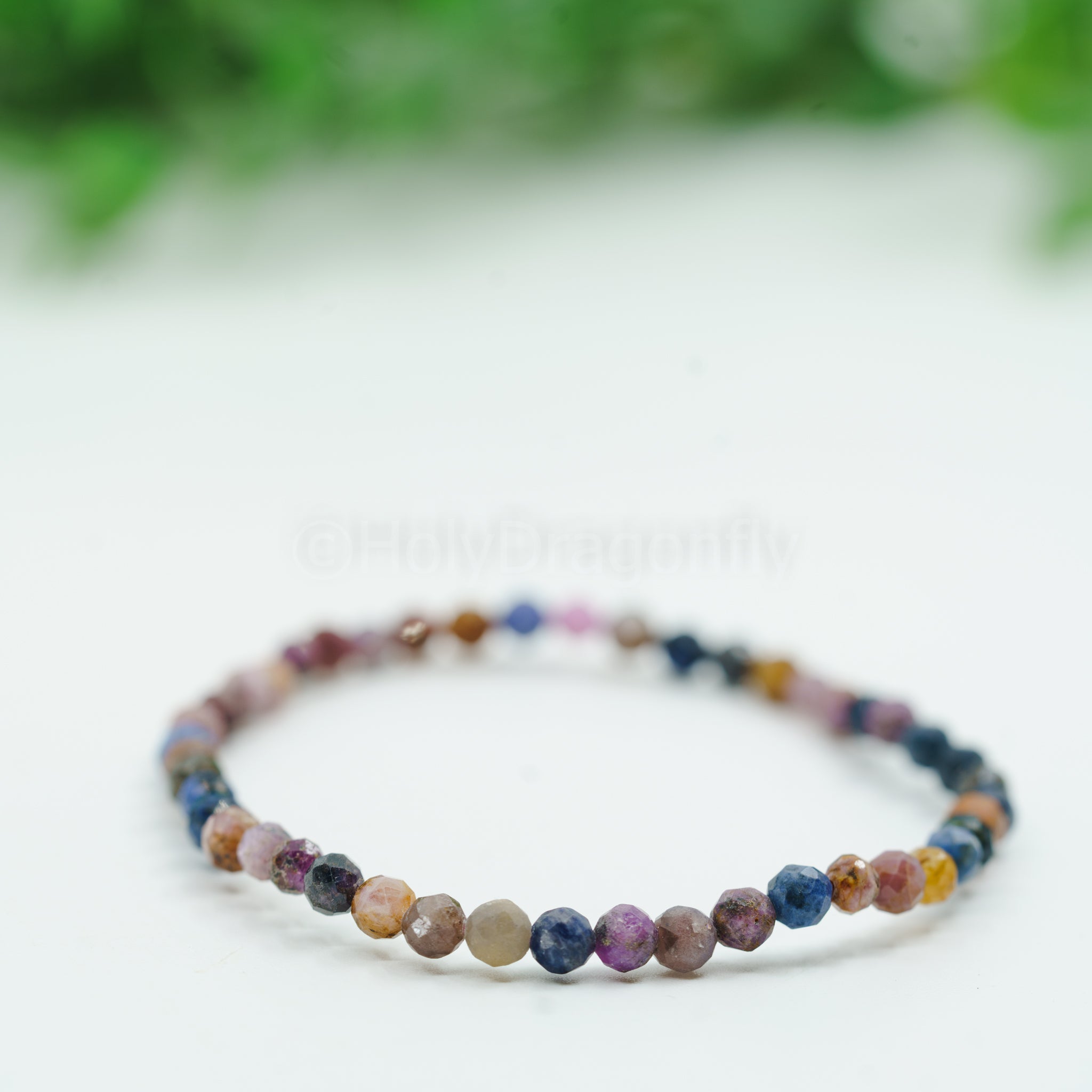 Rubino-Safyro apyrankė "4mm"- Holy Dragonfly