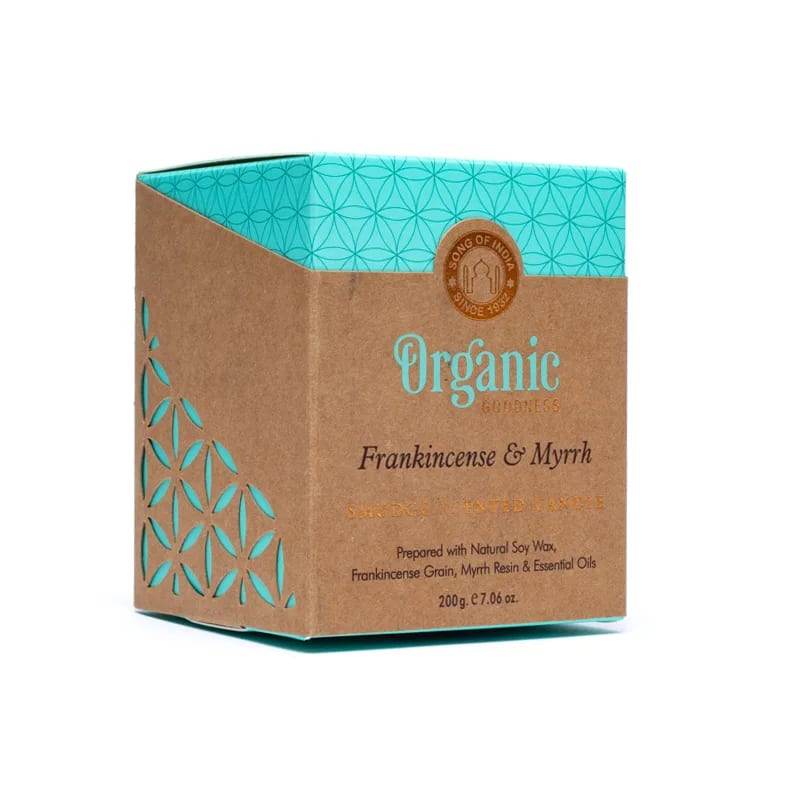 Sojų vaško žvakė Organic Goodness Frankincense & Myrrh - Holy Dragonfly