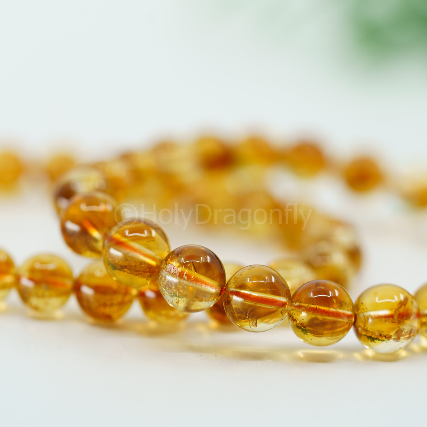 Citrino Akmens Apyrankė "9mm" - Holy Dragonfly