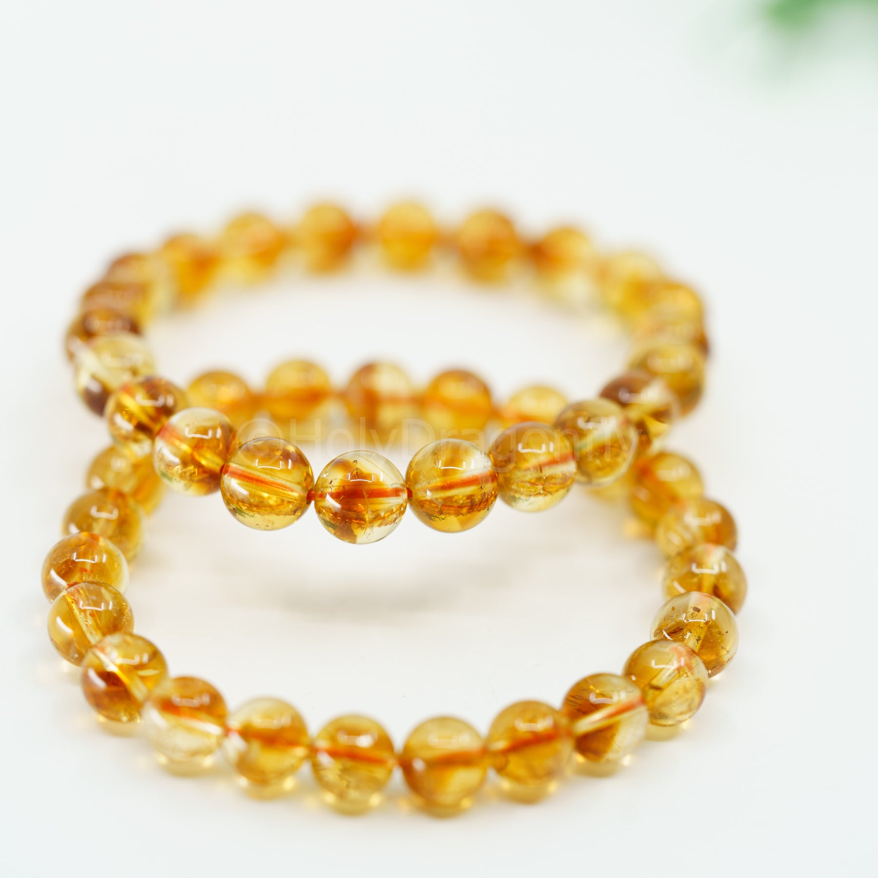 Citrino Akmens Apyrankė "9mm" - Holy Dragonfly