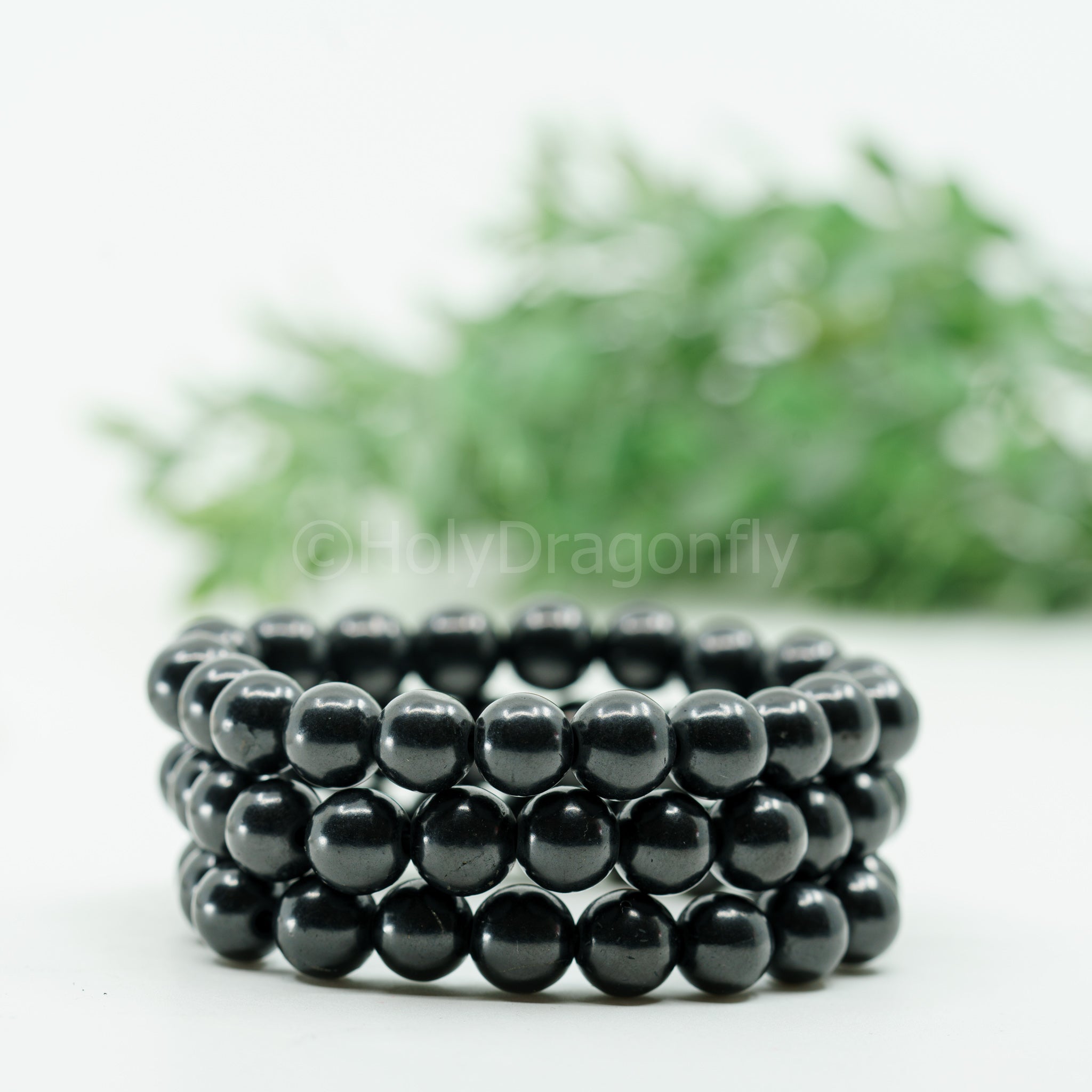 Šungitas - Apyrankė 10-12mm Šungos akmuo - Holy Dragonfly