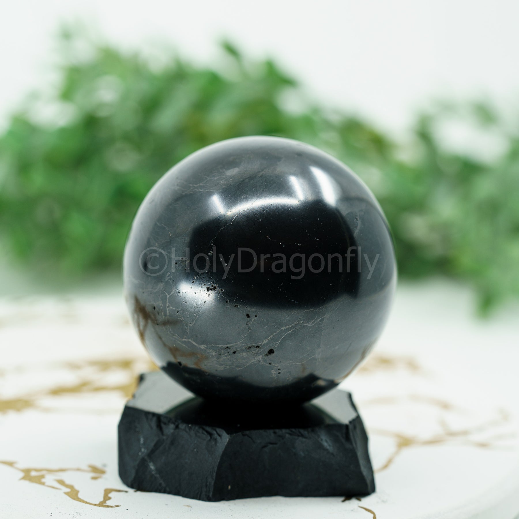 Šungitas - Rutulys Gydomasis Šungos akmuo - Holy Dragonfly