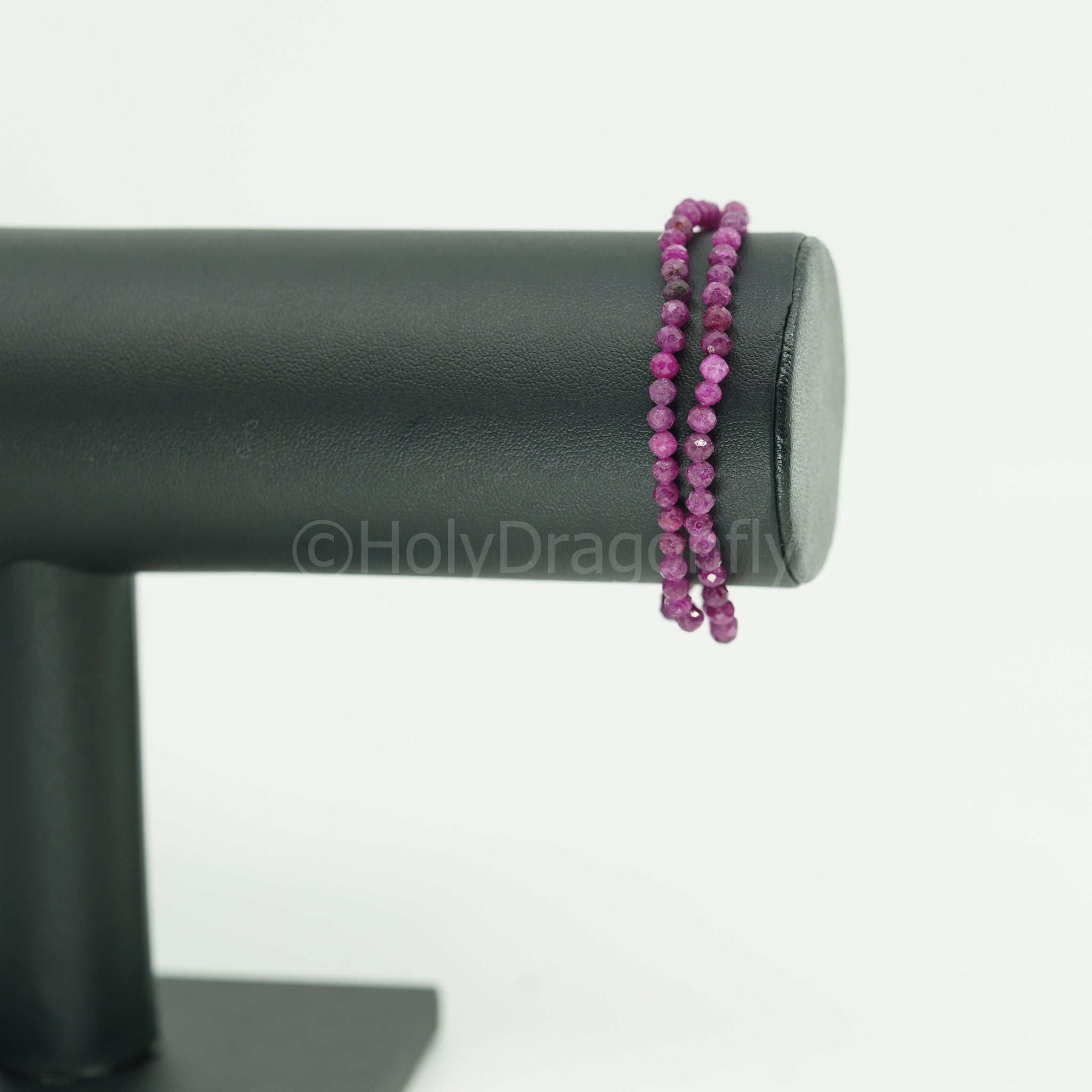 Rubinas apyrankė briaunota "4mm" - Holy Dragonfly