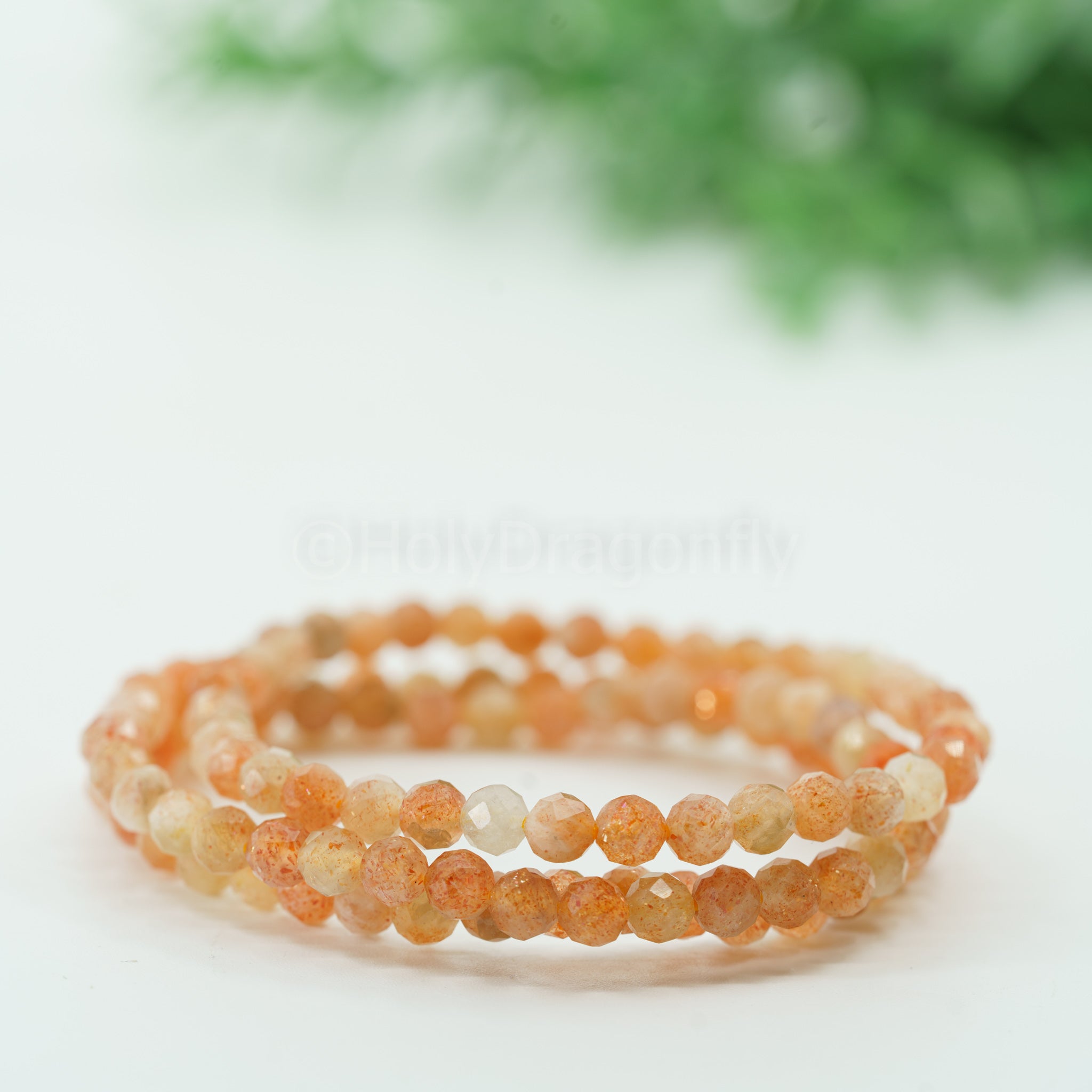 Saulės akmuo apyrankė "5mm" (briaunuota) - Holy Dragonfly